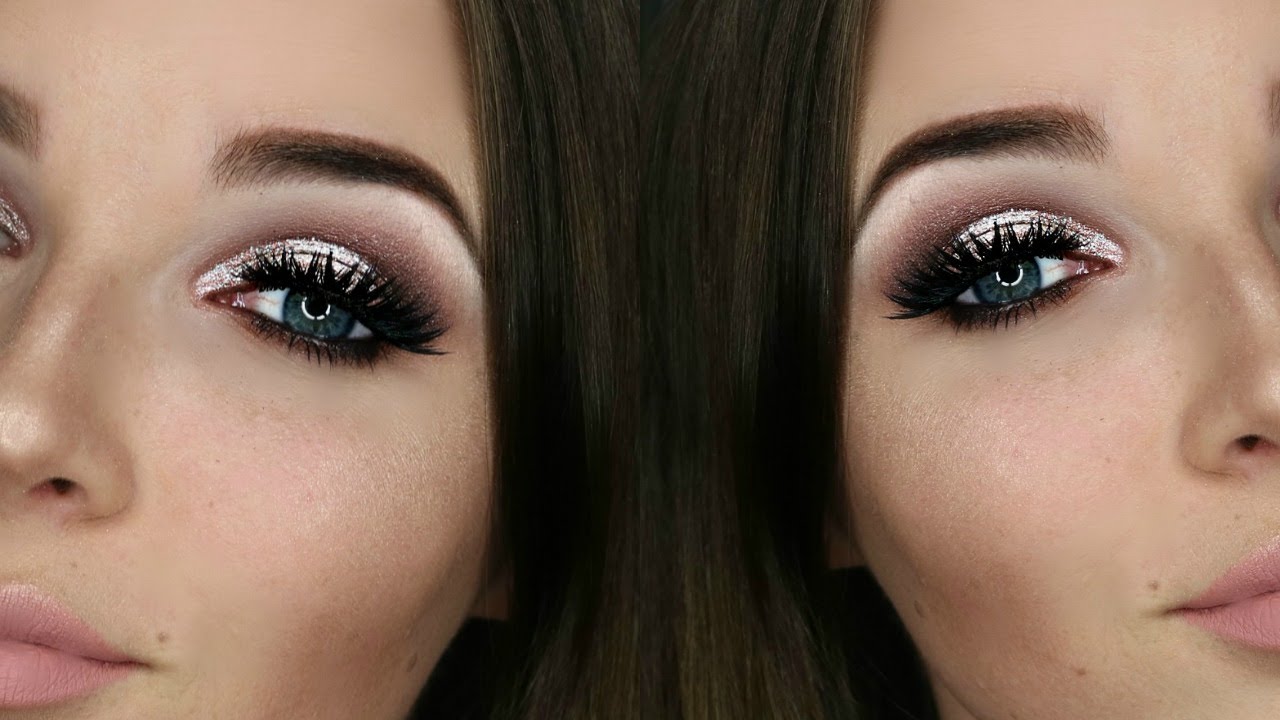 GLAM GLITTER SMOKEY EYE MAKEUP GRWM | CLUBBING MAKEUP | DATE NIGHT ...