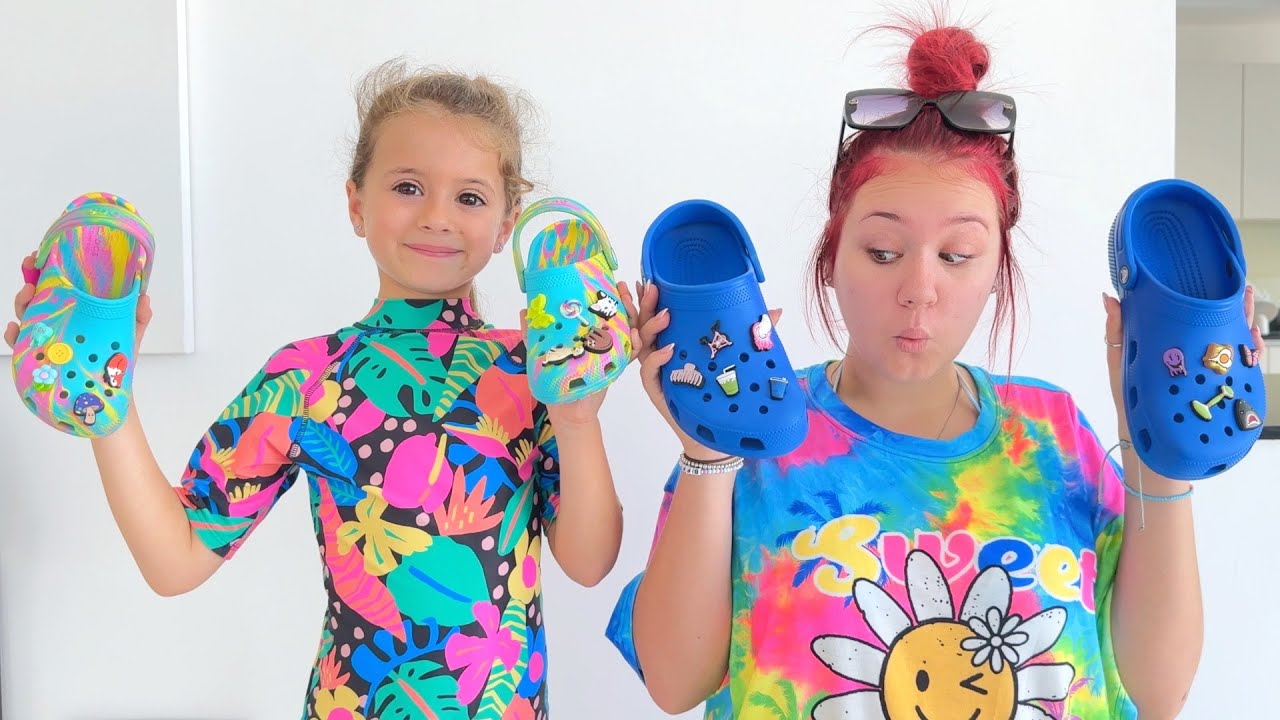 Ruby and Bonnie New Crocs and decorating them - YouTube