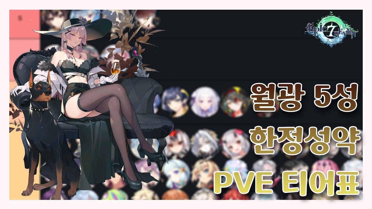 2024년 초심자용 Pve 한정성약 월광5성 티어표 Epic7 Pve Tier List Youtube