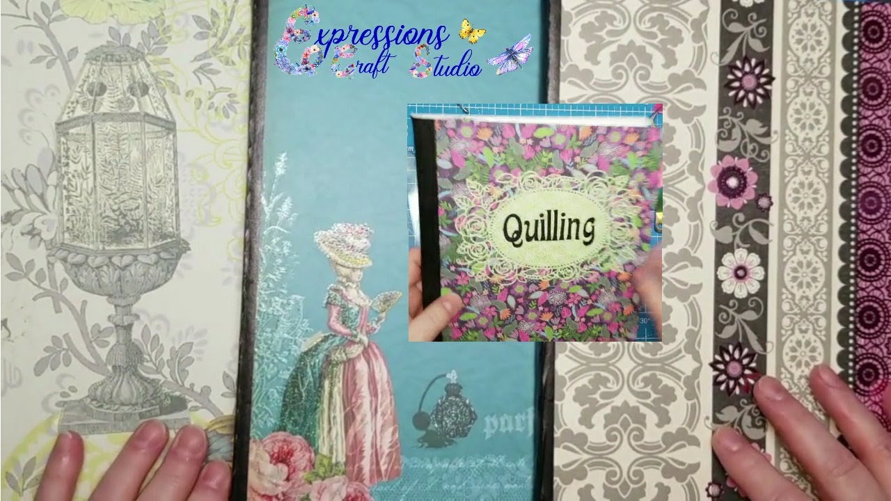 Covering Notebooks with Beautiful Cardstock to Music - YouTube