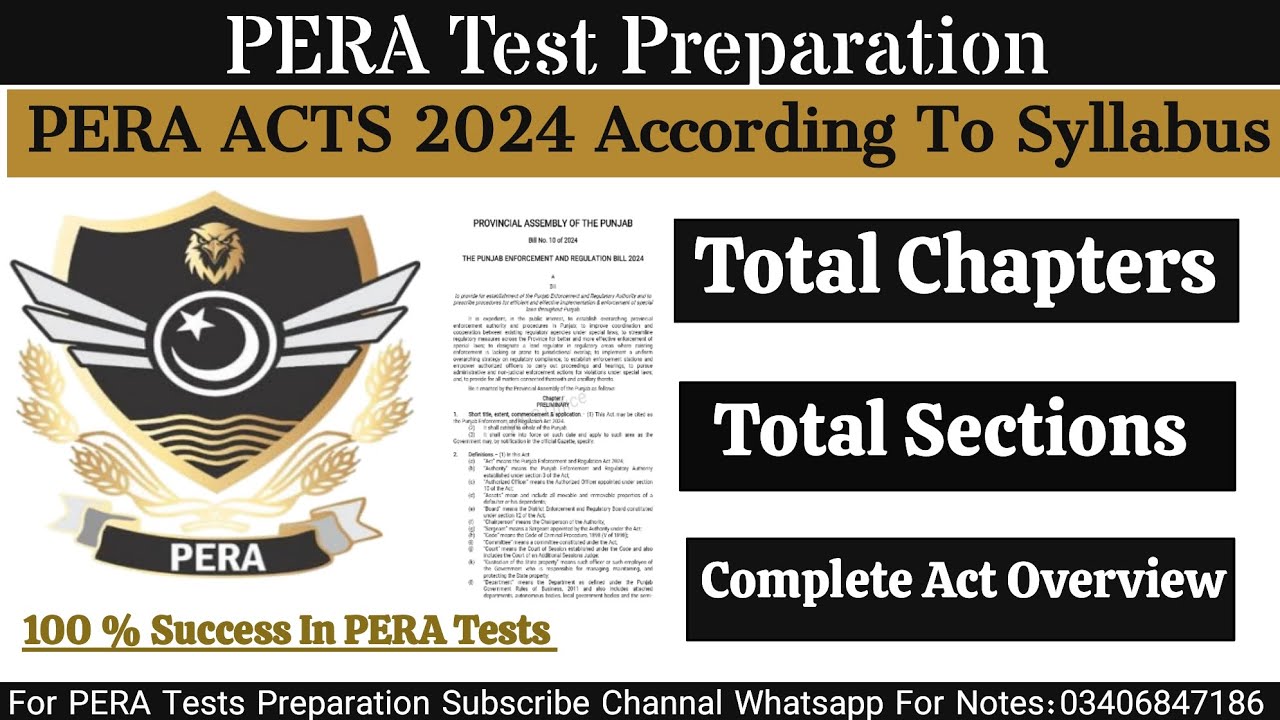 PERA ACT 2024|Lec 1|Punjab Enforcement and Regularity Authority ...