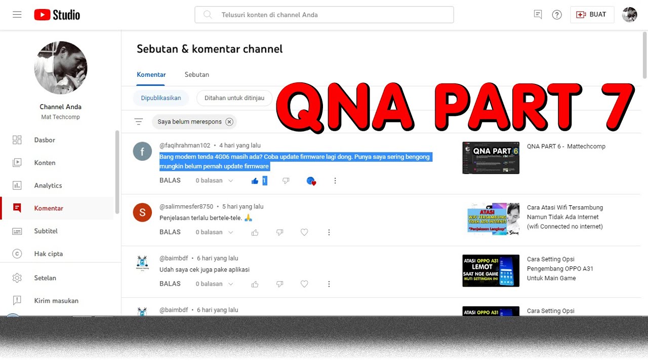 QNA PART 7 - Mat Techcomp - YouTube