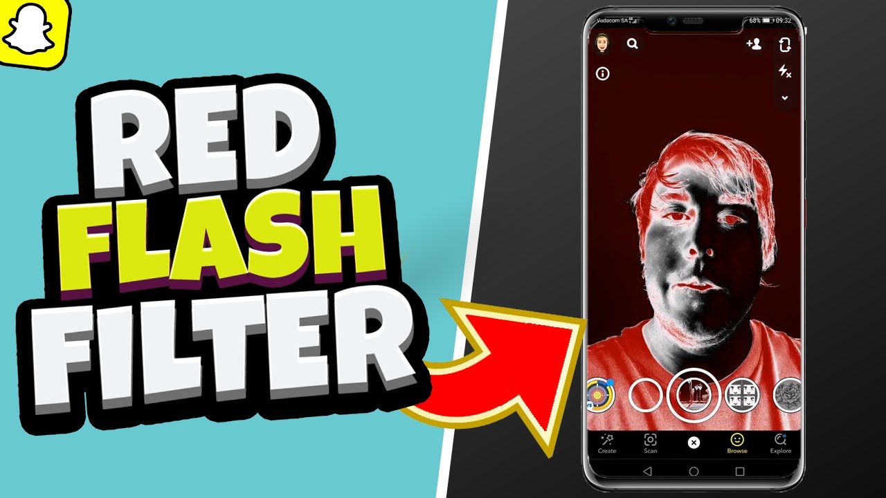 How To Get The Red Anime Flash Filter On Snapchat! - YouTube