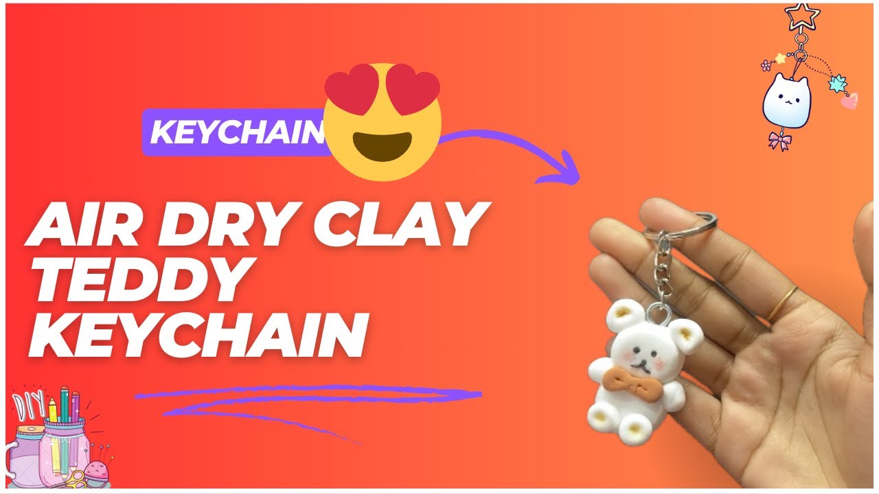 Air Dry Clay Keychain | #airdryclay - YouTube