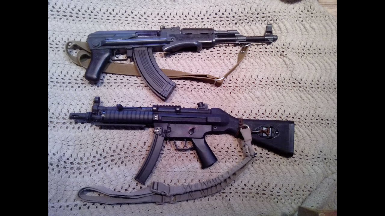 CYMA AK47 vs CYMA MP5 Airsoft Comparison - YouTube