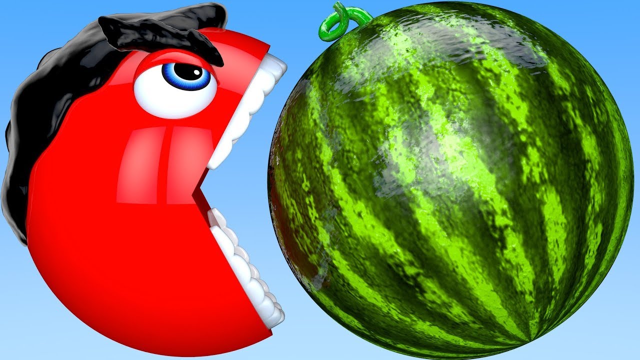 Learn Colors Hulk PACMAN and Farm Watermelon Surprise Toy Street ...