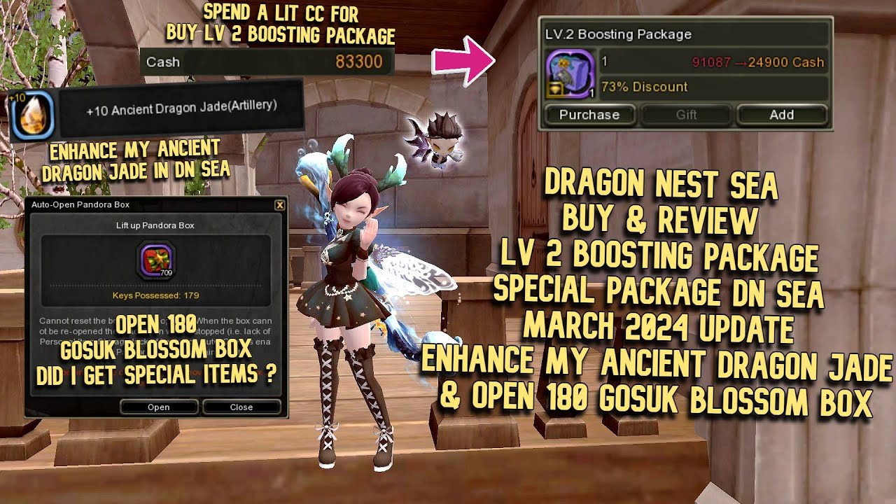 Buy & Review Lv2 Boosting Package in DN SEA March 2024 : Enhance My ADJ & Open 180 Gosuk Blossom ...