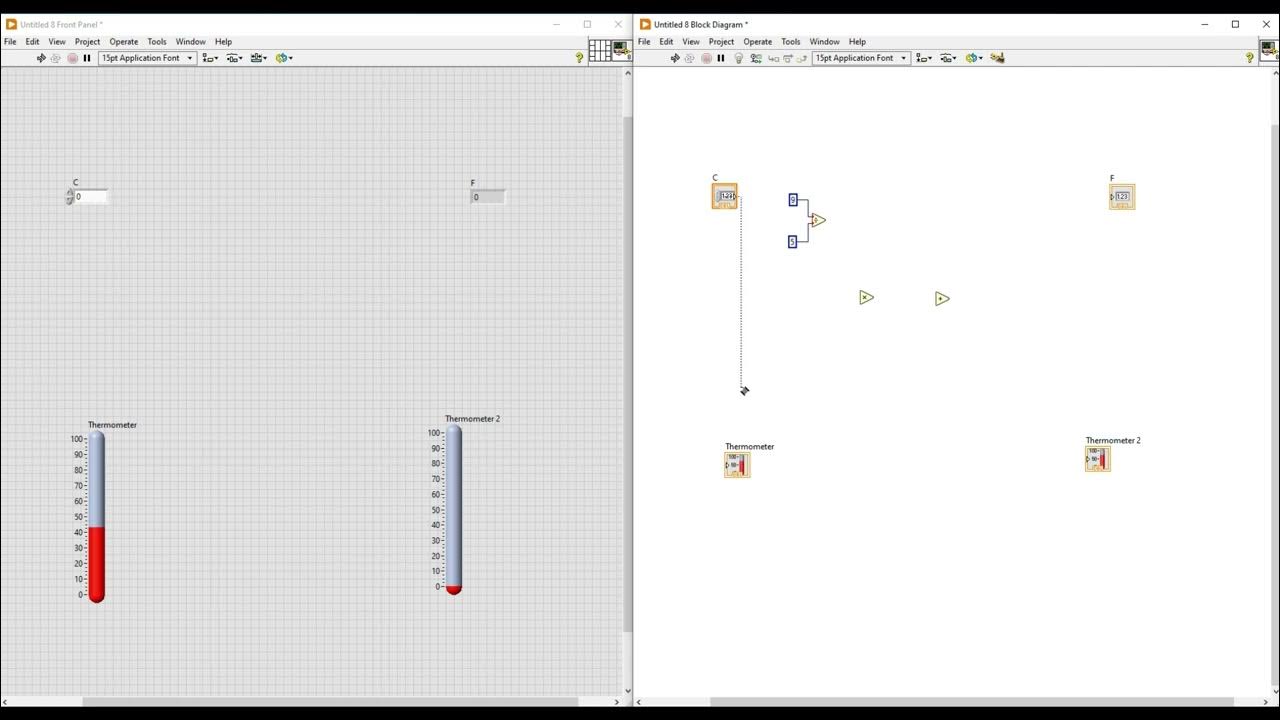 Exp#9 Celsius to Fahrenheit using LabView - YouTube