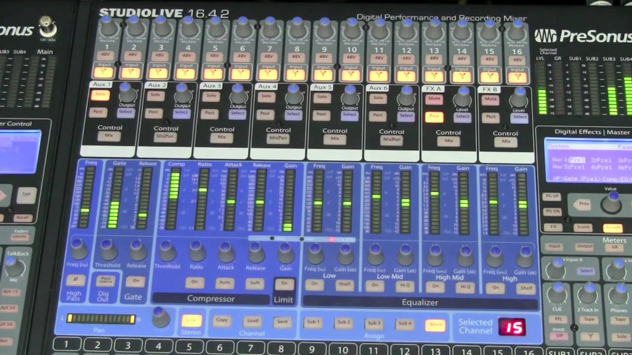 Presonus Studiolive 16.4.2 mixer overview Part #2 - Authorized Presonus ...