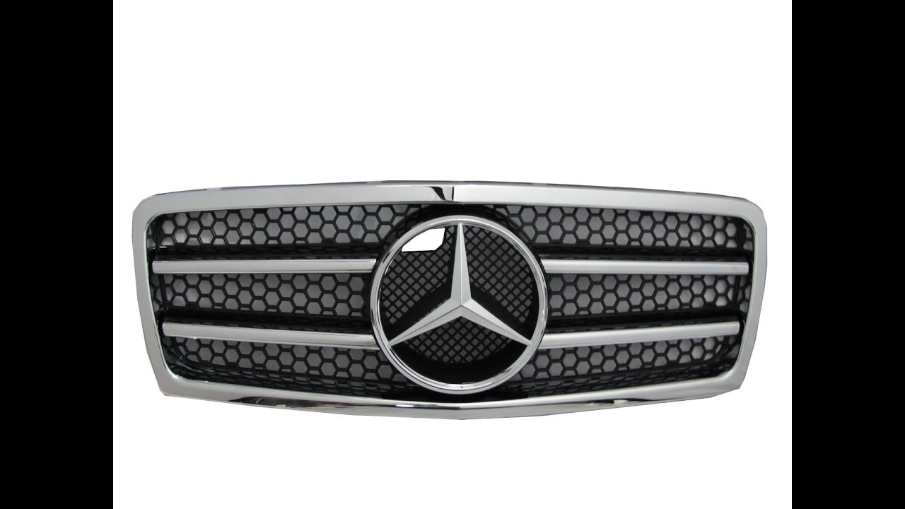 CrazyTheGod W210 1995-1999 Pre-Facelif GRILLE/GRILL 2FIN CHROME/BLACK ...