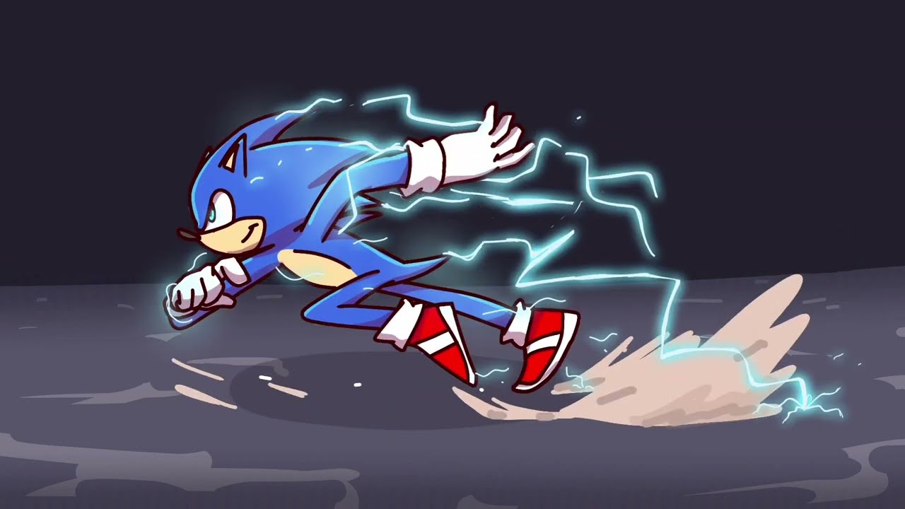 Sonic - Slow-motion animation in flipaclip - YouTube