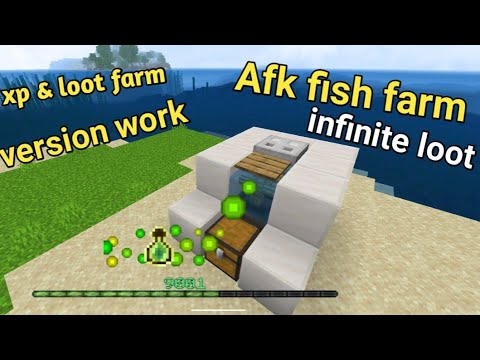 Minecraft afk fish farm|| mcpe, java,be all work |minecraft afk xp farm ...