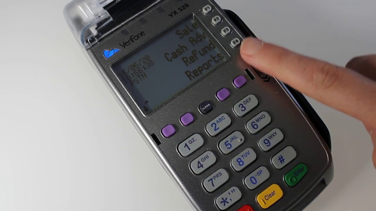 VX520 End of Day Report Printing - YouTube