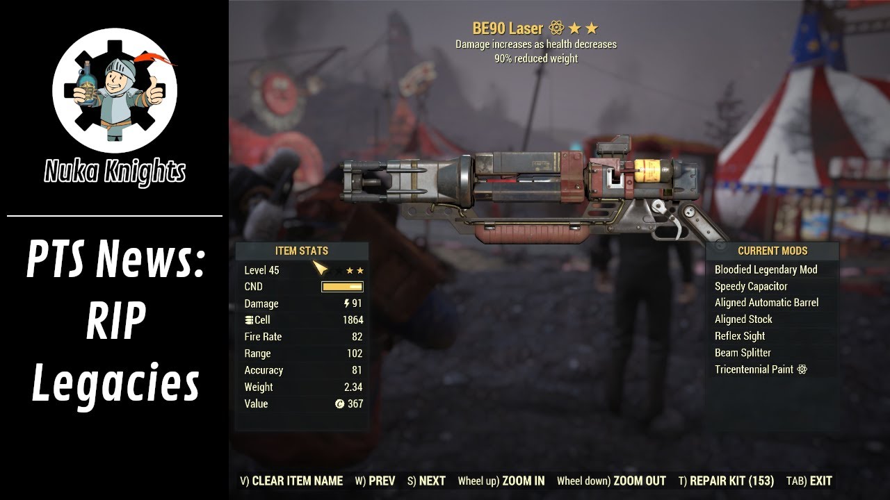 [Fallout 76 PTS] RIP Legacies. They removed explosive effects from ...