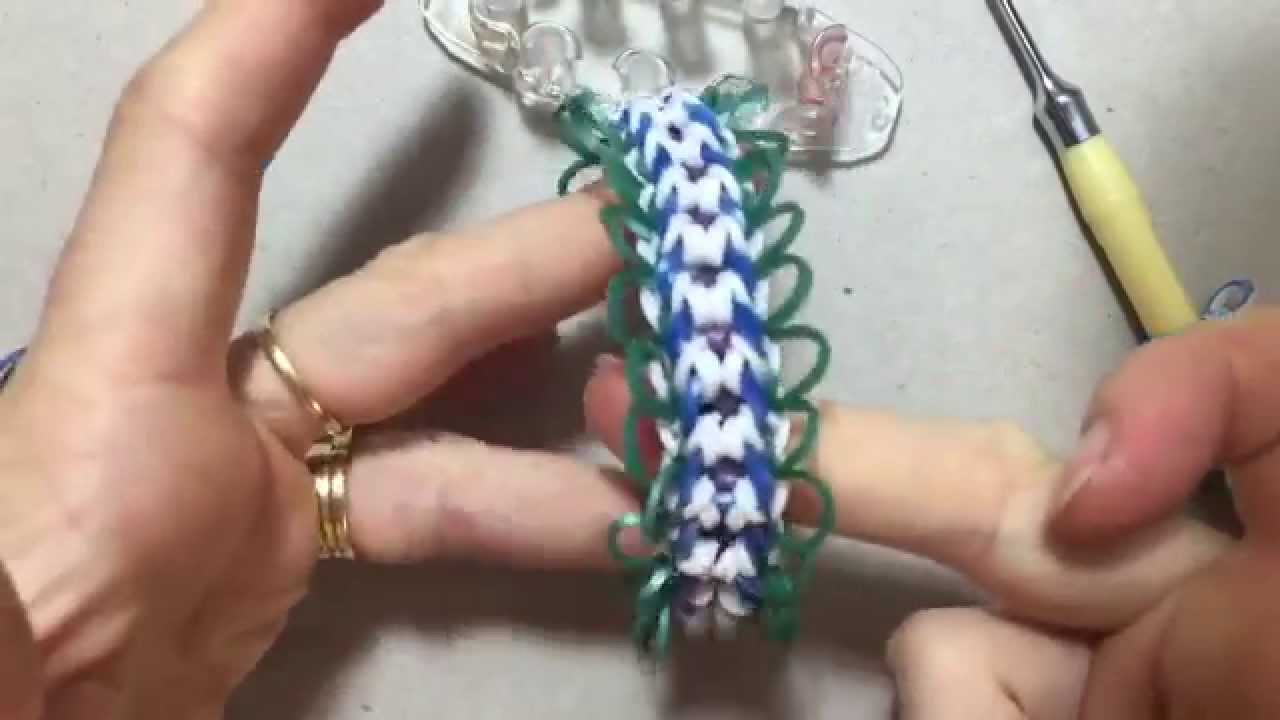 Little Dragon bracelet tutorial (monster tail) rainbow loom bands - YouTube