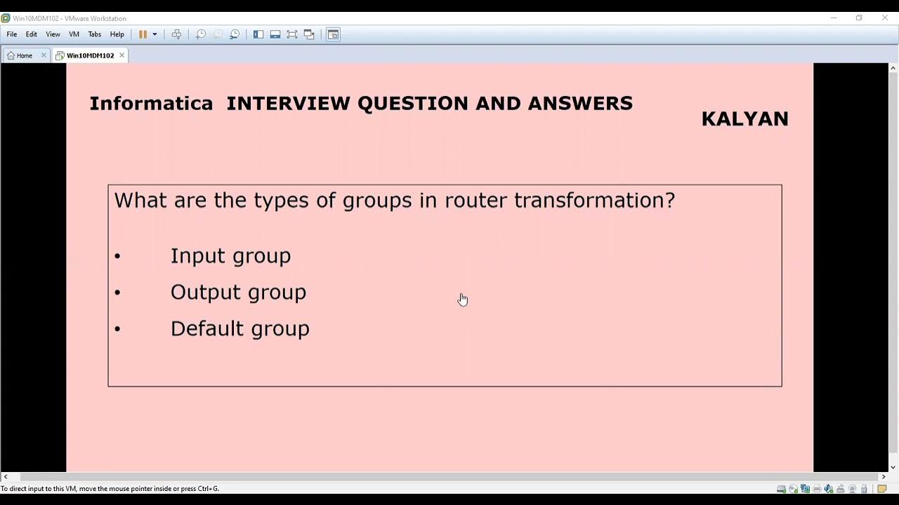 Informatica Power Center, Interview Q & A, type of groups in router transformation - YouTube
