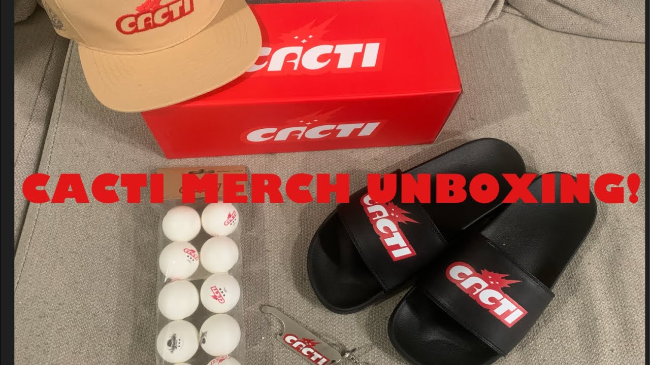 CACTI MERCH UNBOXING: Hat Key Chain Ping Pong Balls and Slides Review ...