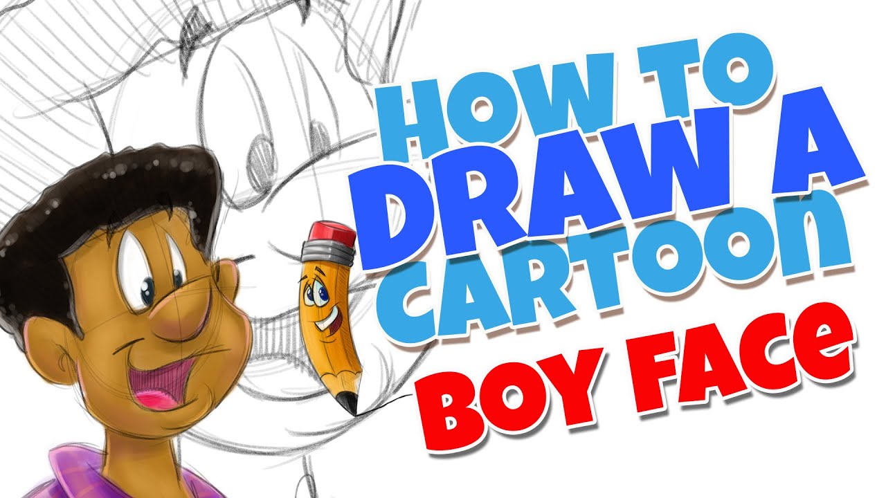 How to draw a cute cartoon boy face | step by step - YouTube