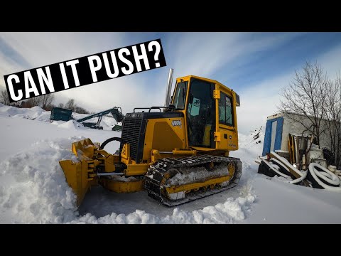 plowing the yard out with the bulldozer - YouTube