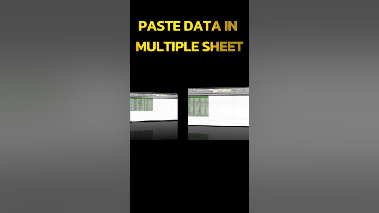 PASTE DATA IN MULTIPLE SHEET | ADVANCE EXCEL TRICKS|#computertricks #spreadsheet #shorts #tricks ...