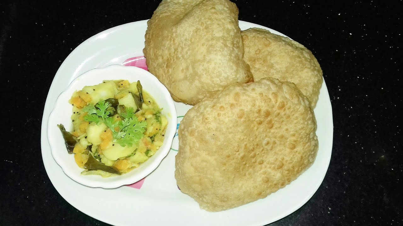puffy puri's with aloo masala 😊😊 - YouTube
