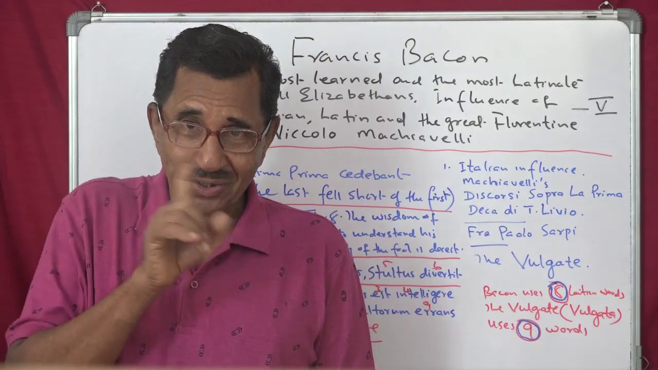 Lecture No. 5 ( 1130 ) by Prof. Thomas Mathew. Bacon, the Essayist ...