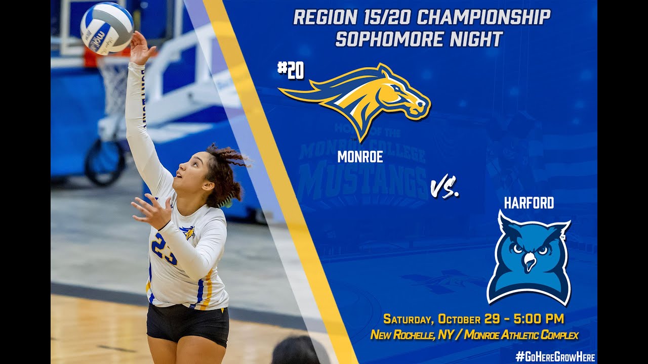 #20 Monroe Mustangs Women's Volleyball vs. Harford Community College (Region 15/20 Championship ...