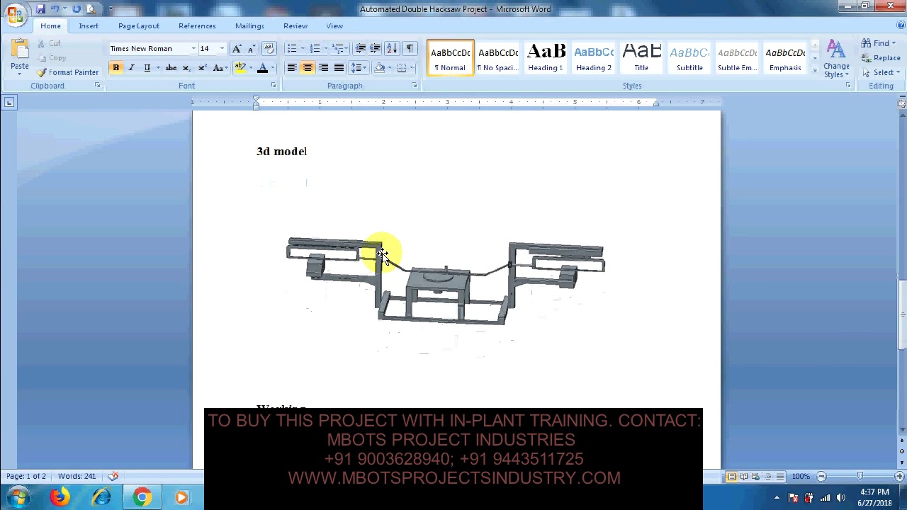 DESIGN AND FABRICATION OF AUTOMATED DOUBLE HACKSAW MECHANICAL PROJECT ...
