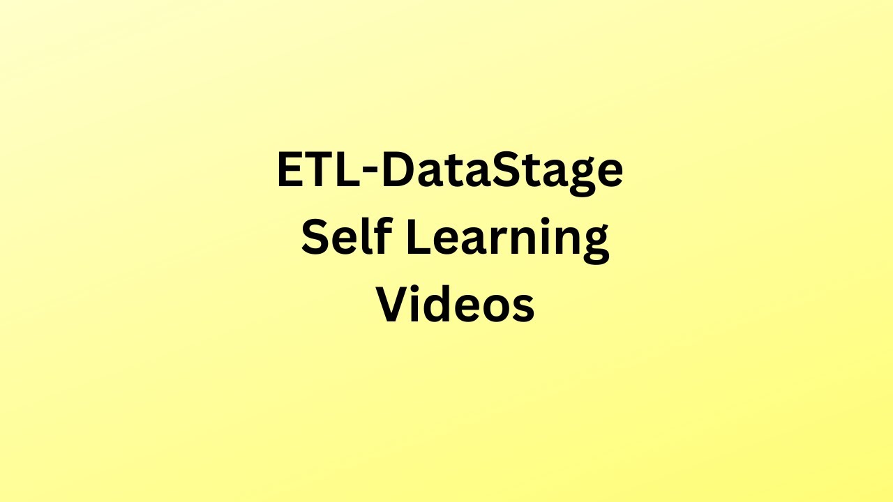 DataStage Self Learning Videos | Whats App No +91 937 936 5515 | #DataStageMastery, - YouTube