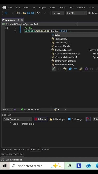 C# Tutorial: Logical Operator And #shorts #programming #csharp - YouTube