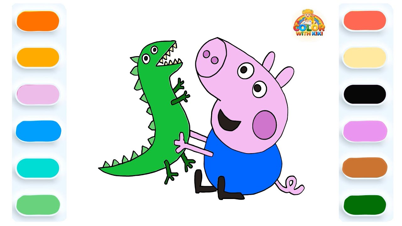 Learn to Draw George Pig and Dragon from Peppa Pig - Drawing and ...