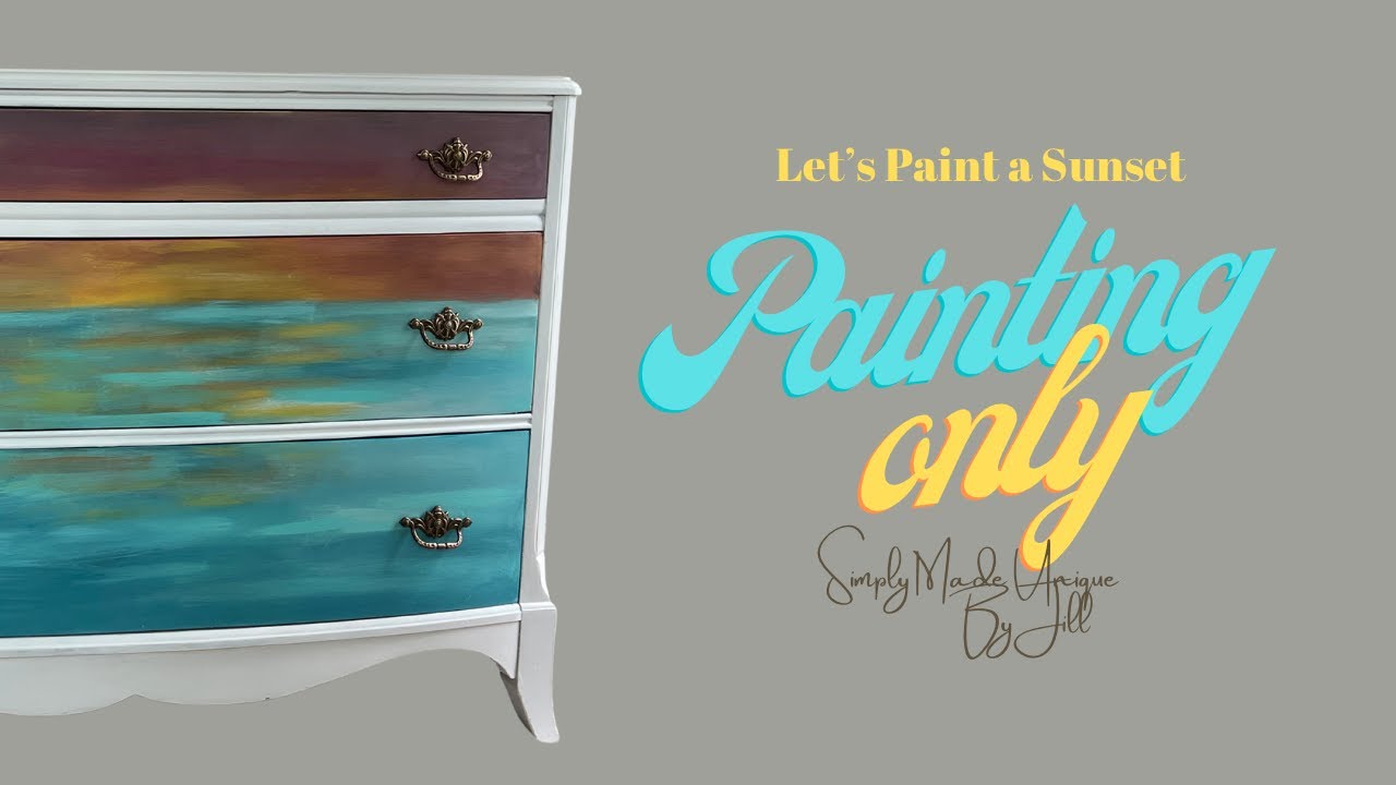 Painting a sunset using Terra Clay Paint by Dixie Belle Paint Company ...
