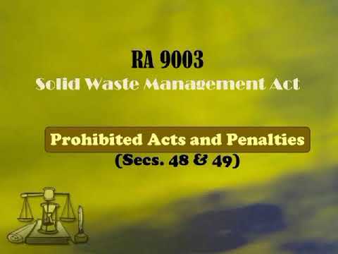 Republic Act. No. 9003 "Ecological Solid Waste Management Act of 2000 ...