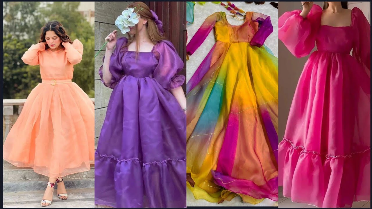 Organza frock design 2023/trending organza frock - YouTube