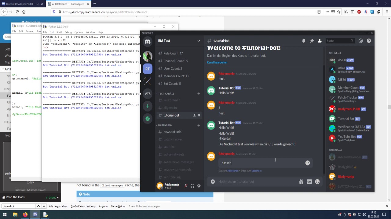 Python Discord Bot Erstellen 003 Weitere Hauptfunktionen