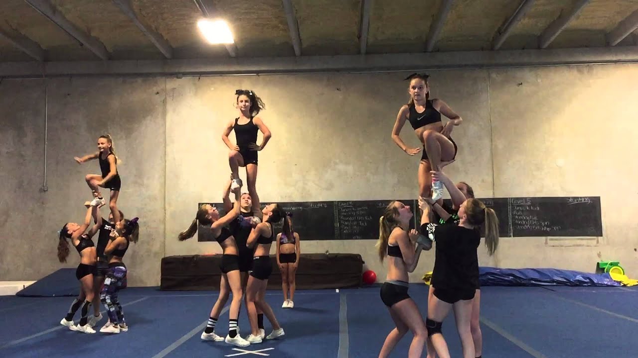 Last Æ Junior 2 practice of cheerleading season 4/15/15 Cosi & Savi ...