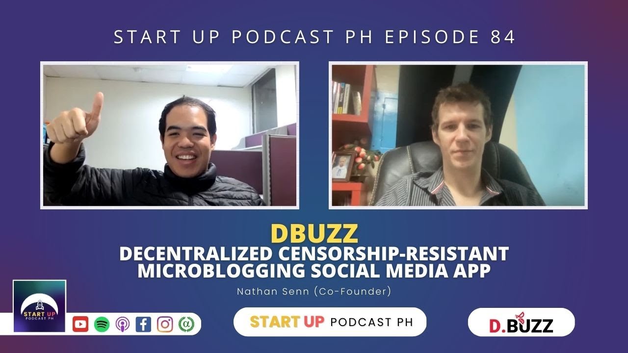 Start Up #84: DBuzz - Decentralized Censorship-resistant Microblogging Social Media App - YouTube