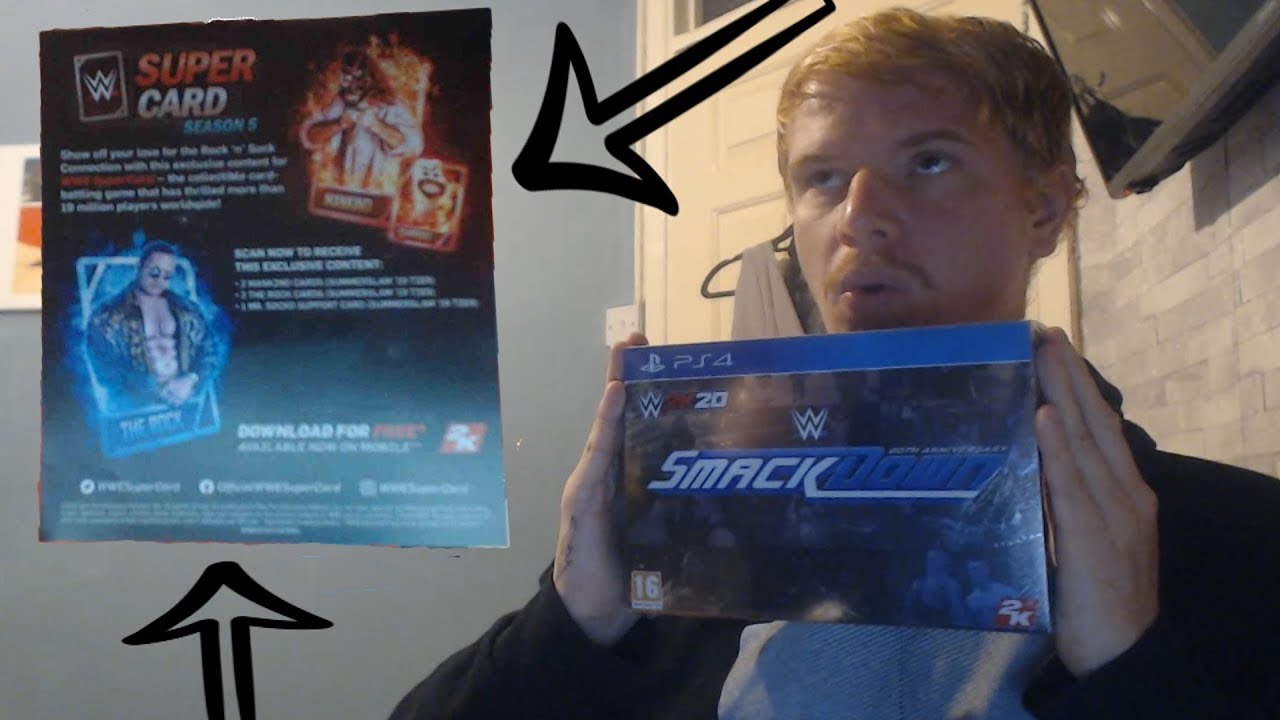 UNBOXING WWE 2K20 SMACKDOWN EDITION + WWE SUPERCARD QR CODE GIVEAWAY ...