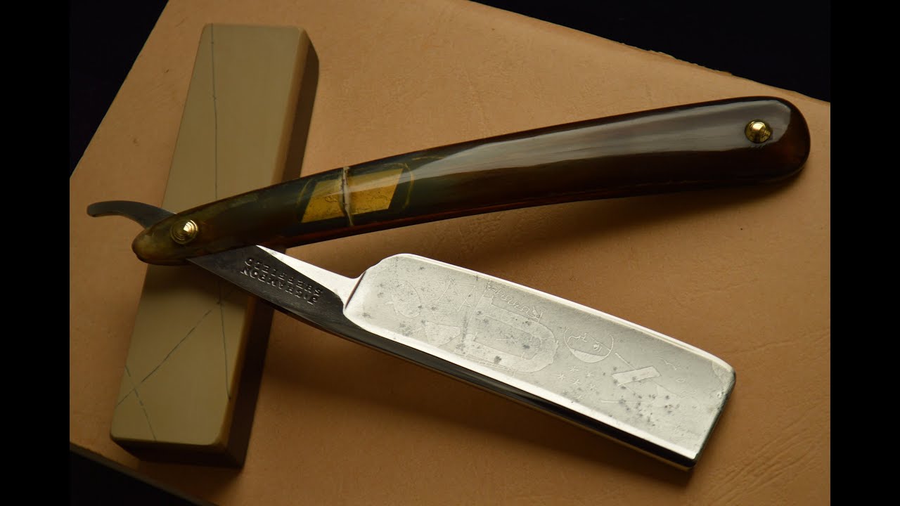 straight razor restoration J. Champon Inch Mason blade - YouTube