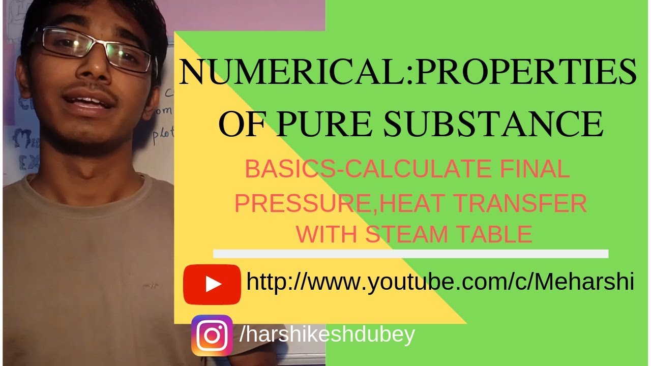 CALCULATE FINAL PRESSURE AND THE HEAT TRANSFER FROM STEAM TABLE. - YouTube