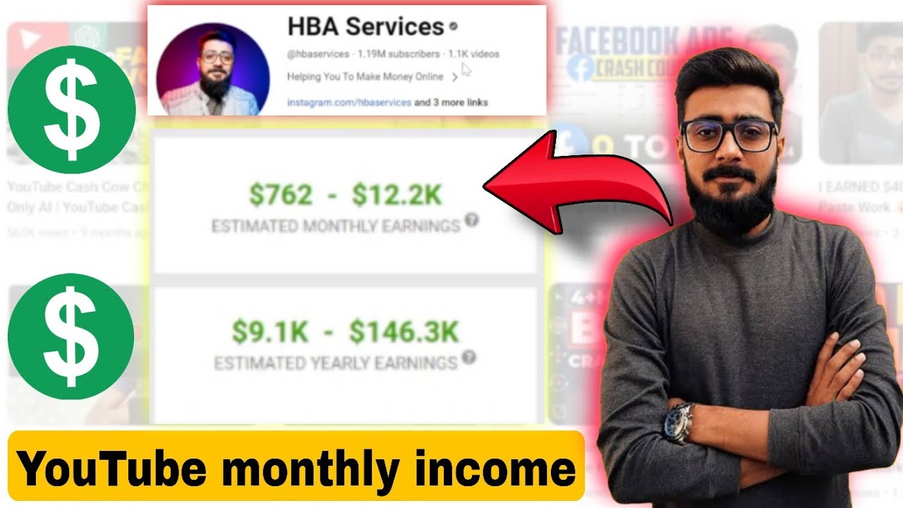 HBA Services YouTube Channel Earning | YouTube Income with Proof @hbaservices - YouTube