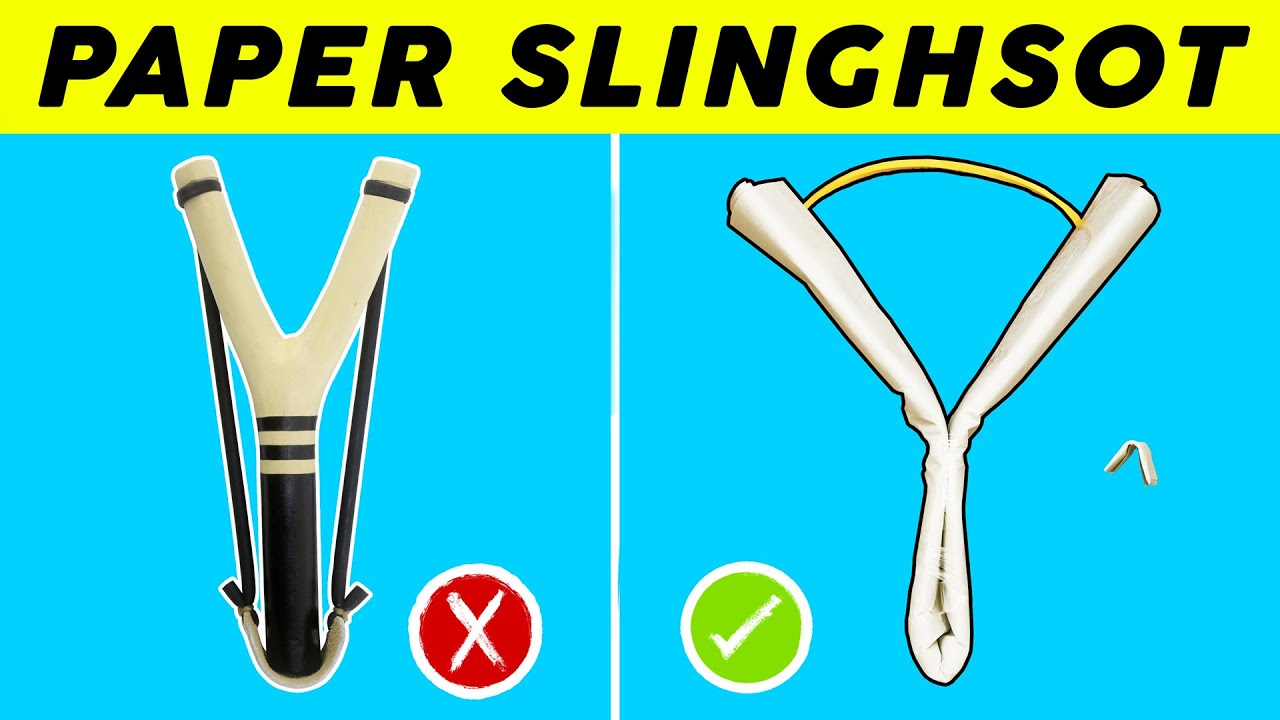 EASY PAPER SLINGSHOT - How To Make a Paper Slingshot Easy - BEST Paper ...