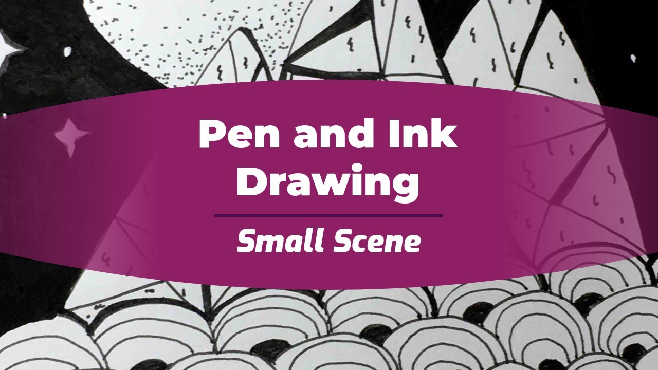 Pen and ink drawing: A Small Scene for your Art Journal. - YouTube