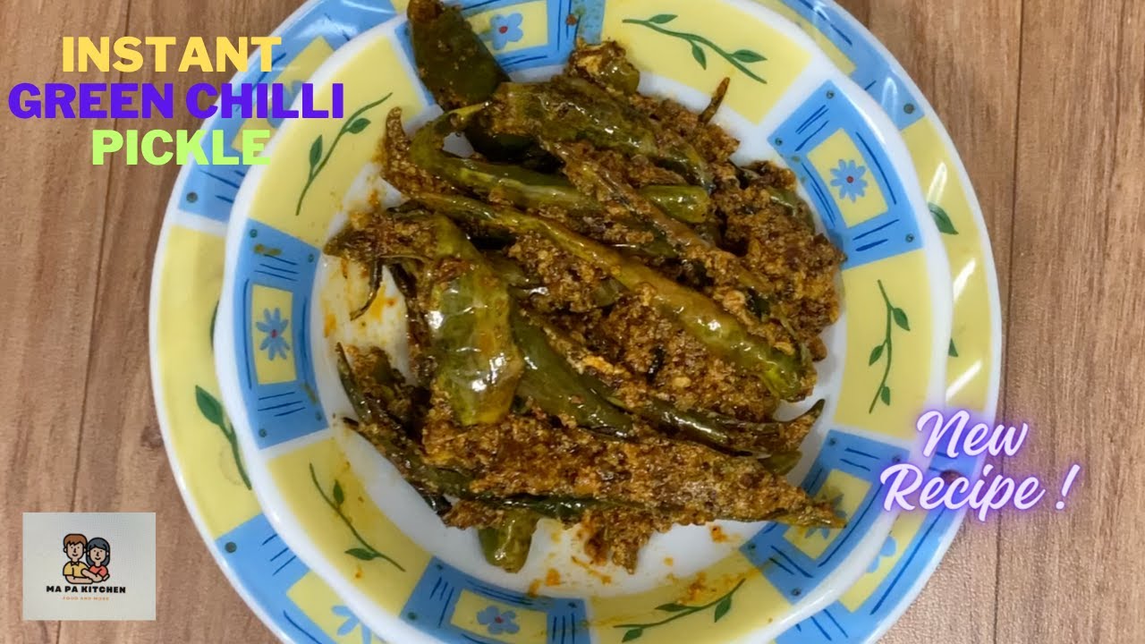 Curd Green Chilli Instant Pickle Recipe Dahi Mirchi Recipe - YouTube