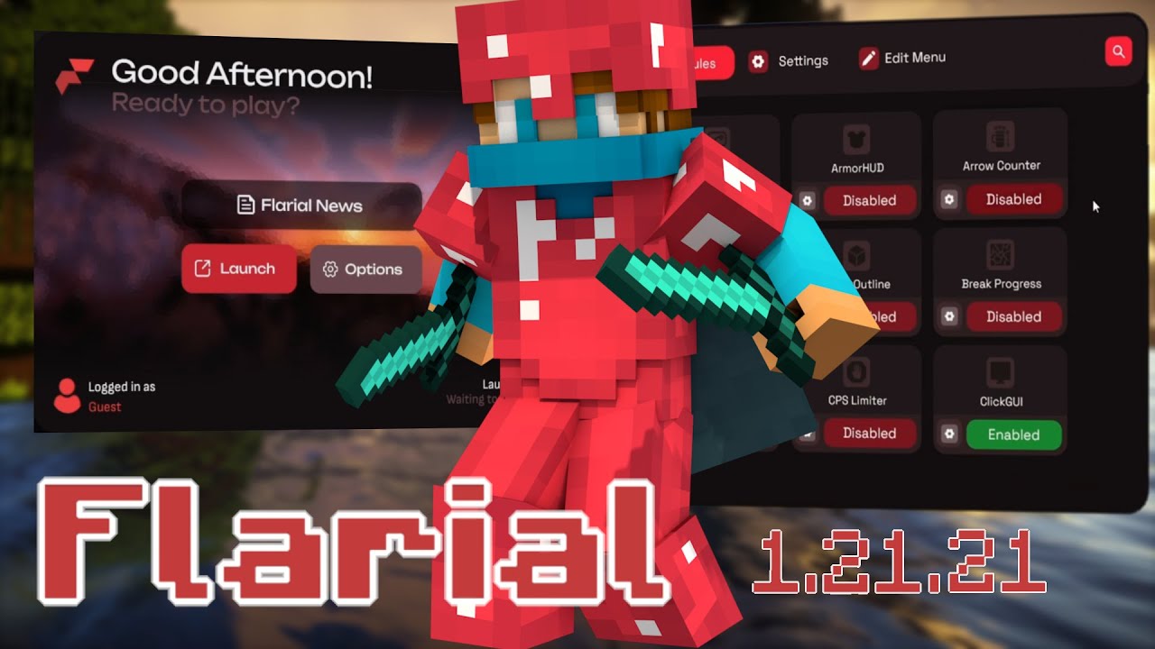 OP MINECRAFT Bedrock Edition PVP Client - Flarial 1.21.21 Download ...