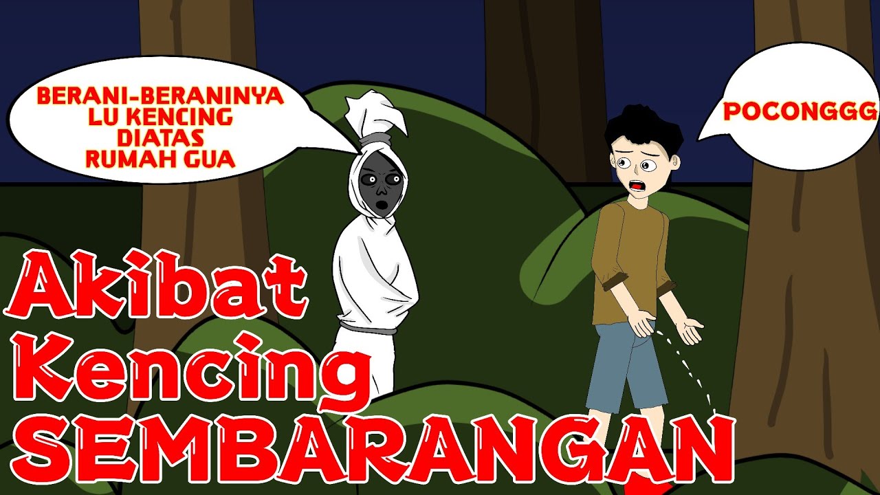akibat kencing sembarangan pocong auto marah - kartun hantu lucu @WarganetLifeOfficial - YouTube