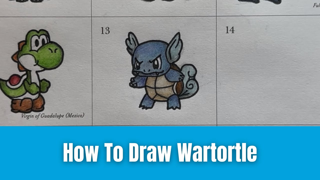 How to Draw Cartoons: Wartortle - YouTube