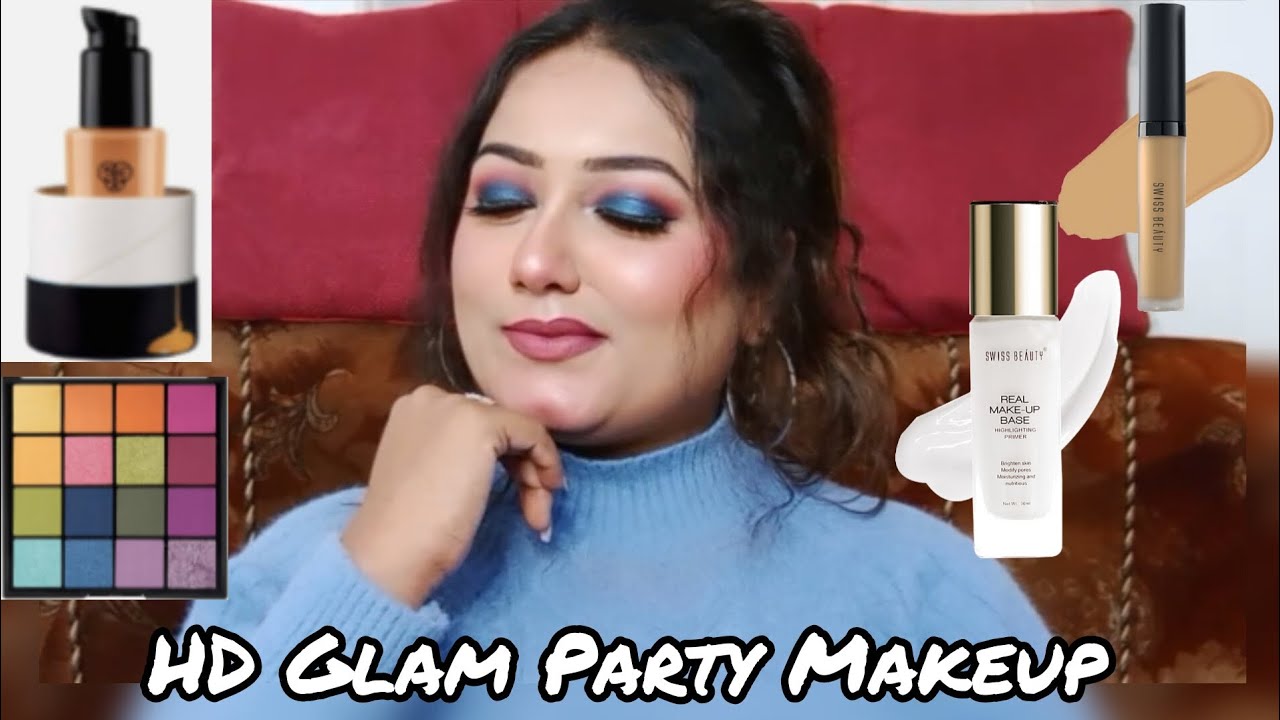 HD Glam Makeup Tutorial for New Year Party 🥳 || Dewy & Flawless Makeup ...