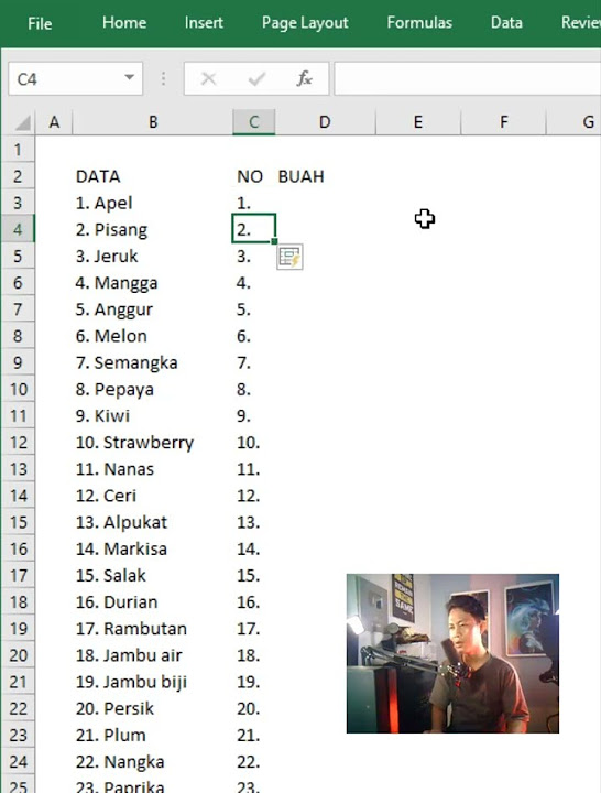 1 DETIK MEMISAHKAN NOMOR URUT DARI DATA DENGAN CTRL E #belajarexcel #exceltips #excelformula ...