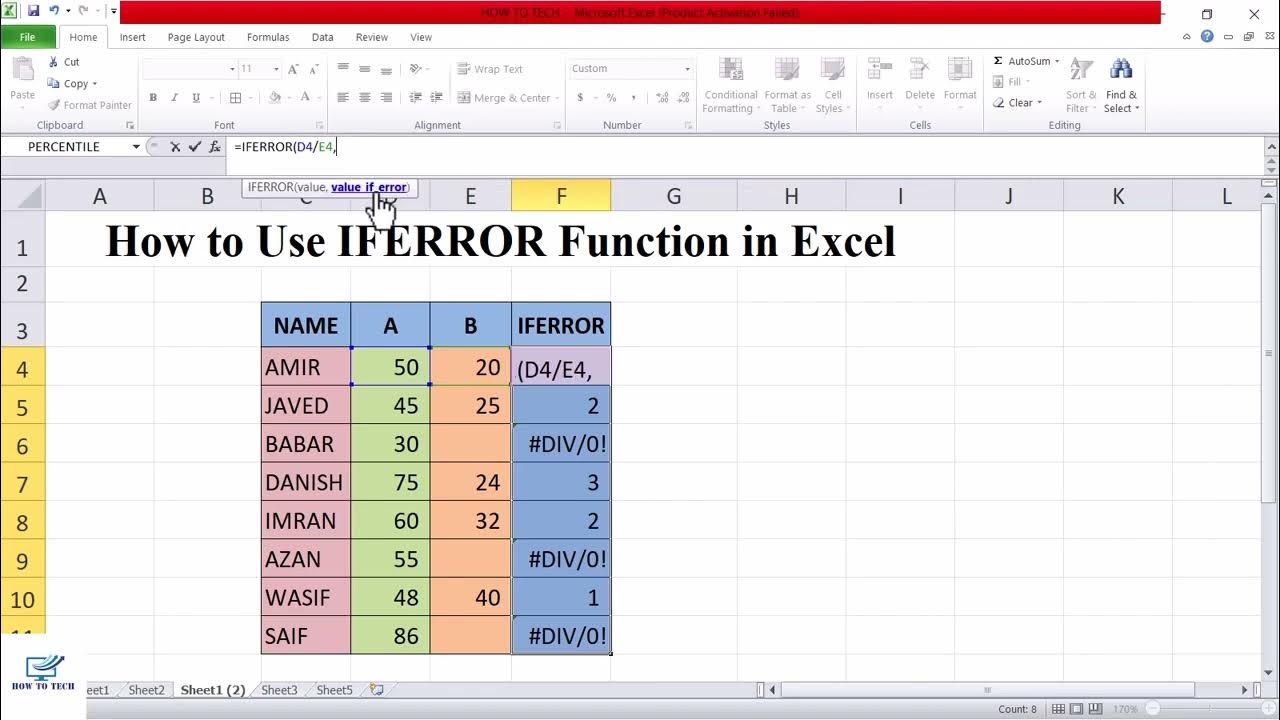 How to Use IFERROR Function in Excel - YouTube